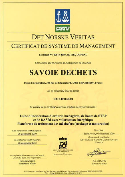 Certificat-ISO-14001 / Images / Media - Savoie Déchets, Syndicat Mixte ...